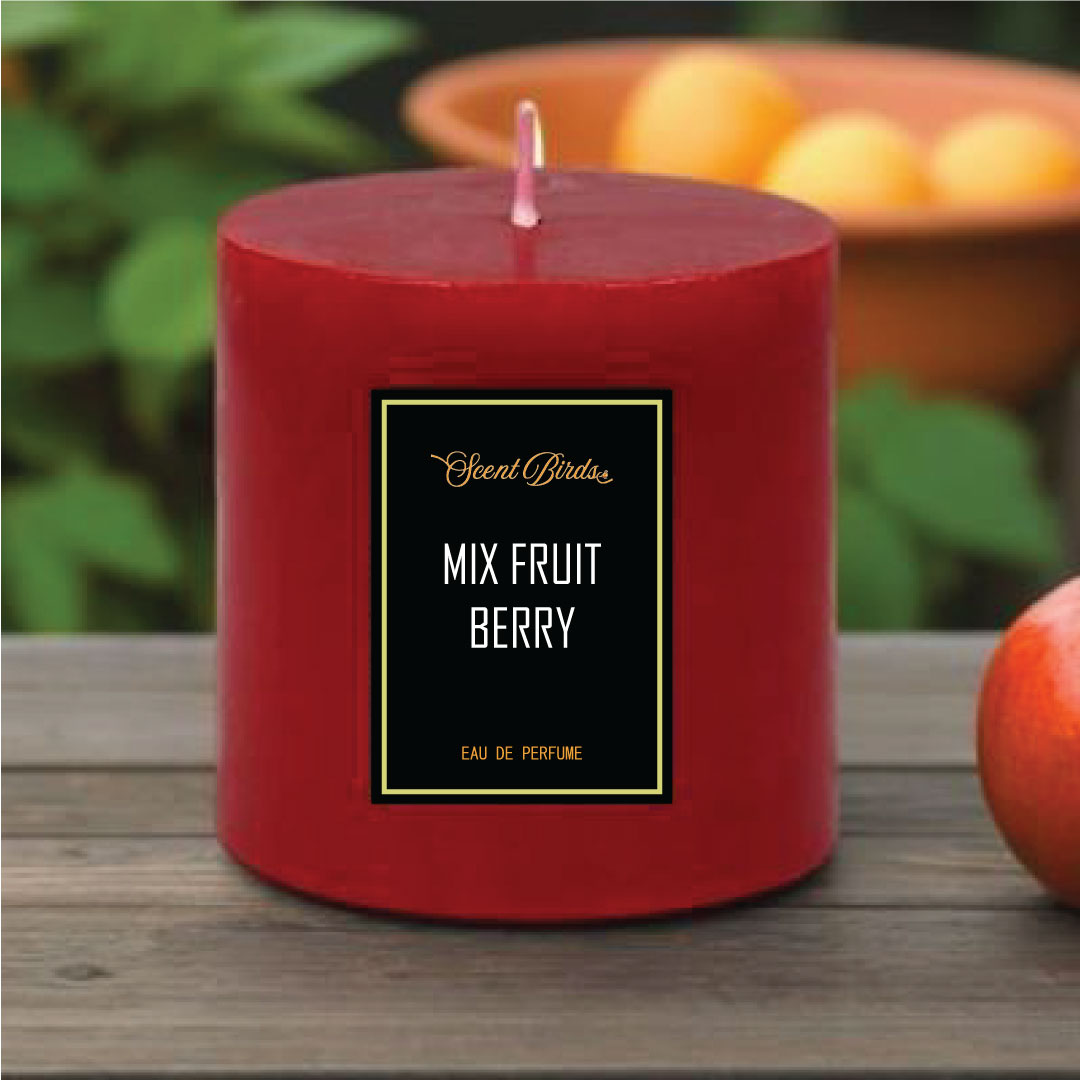 Mix Fruit Berry Pillar Scented Candle – Scent Birds
